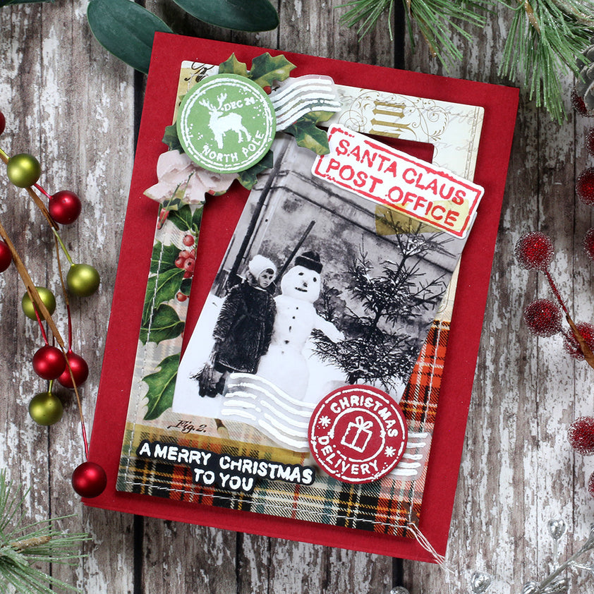 Tim Holtz Holiday Postmarks Stamps with Simon Says Stamp Dies Bundle s