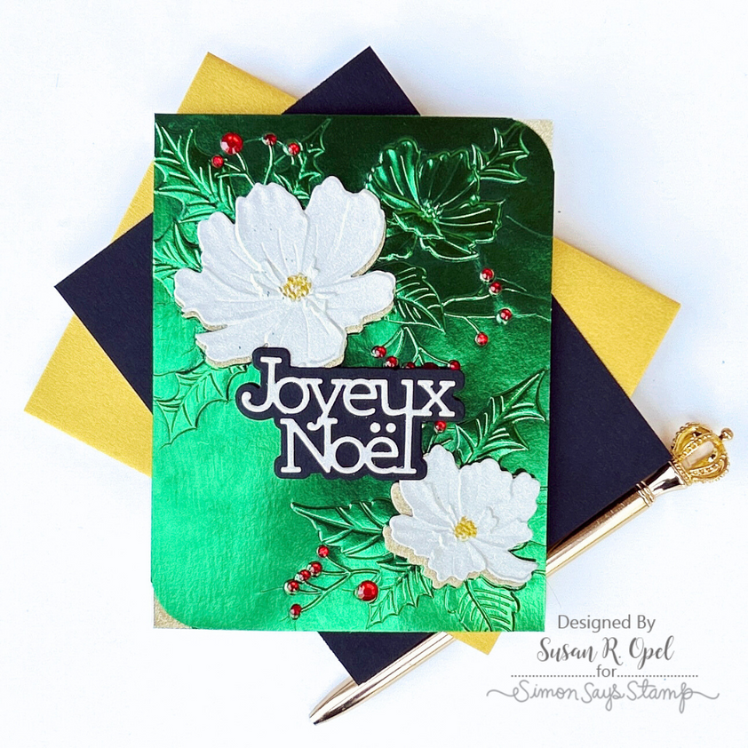 Simon Says Stamp Embossing Folder and Cutting Dies Holly and Blooms sf