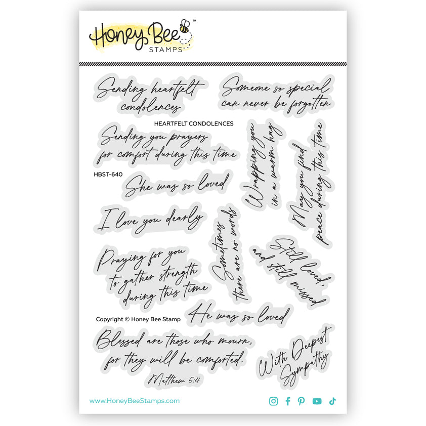 Honey Bee Heartfelt Condolences Stamps And Dies Bundle – Simon Says Stamp