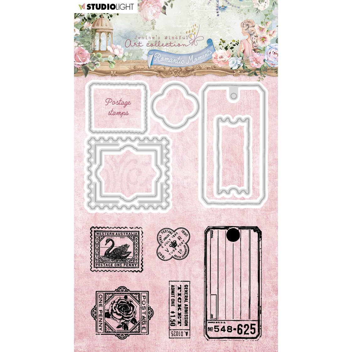 Studio Light Postage Stamps Stamp and Cutting Die Set jma-rm-scd63 ...