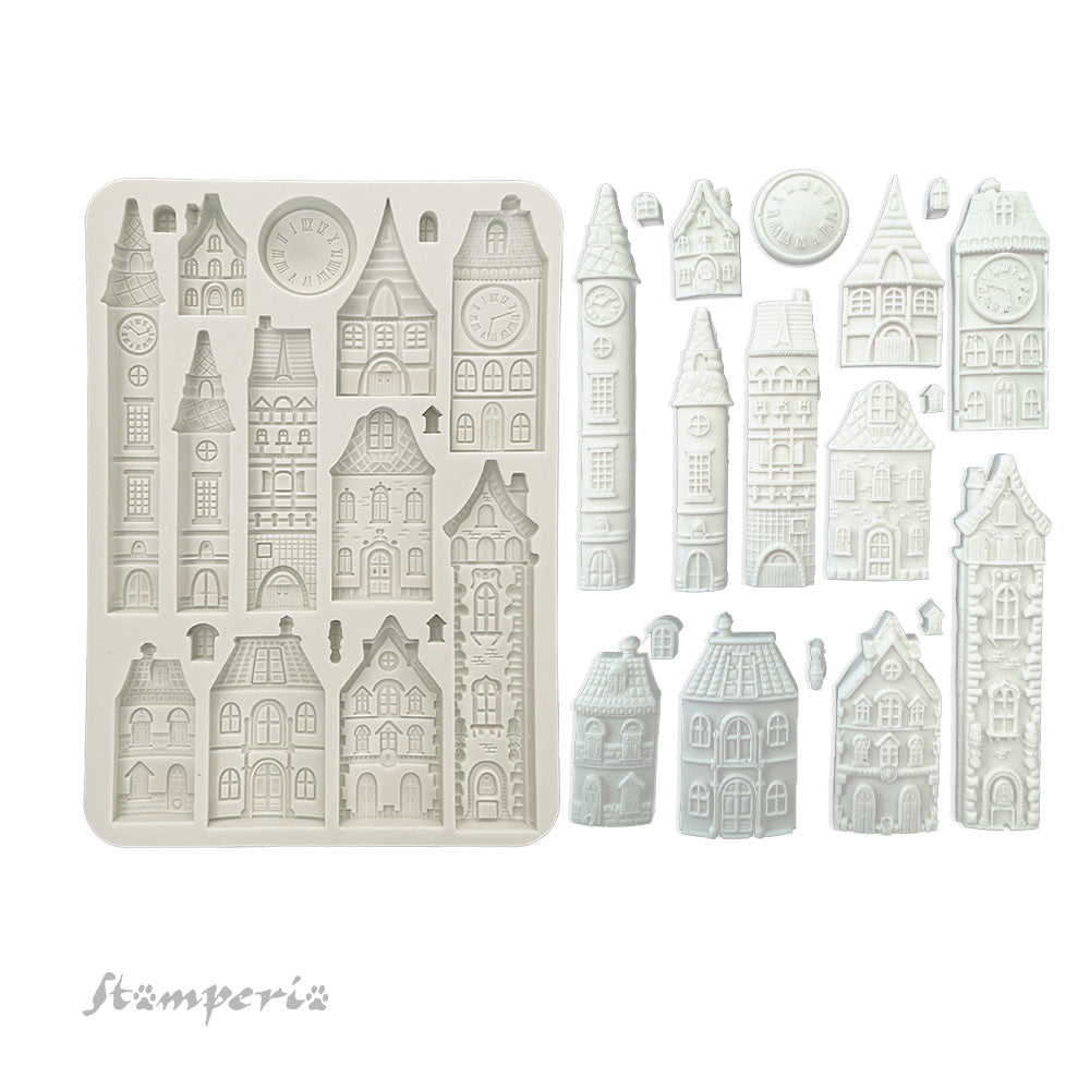 Stamperia Gear Up For Christmas Cozy Houses Silicone Mold A5 kacma531 ...