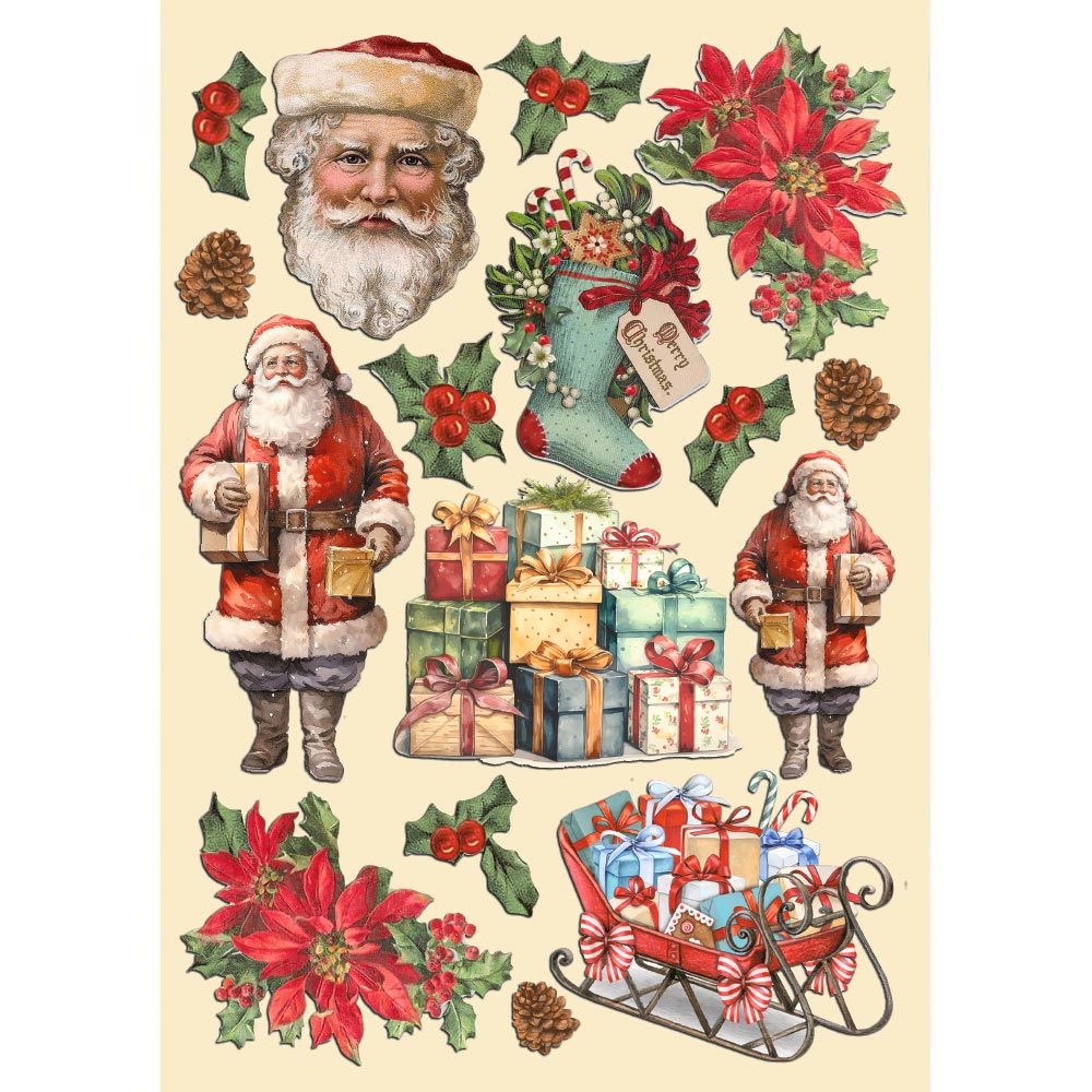 Stamperia Classic Christmas Colored Wooden Shapes A5 klsp168* – Simon ...
