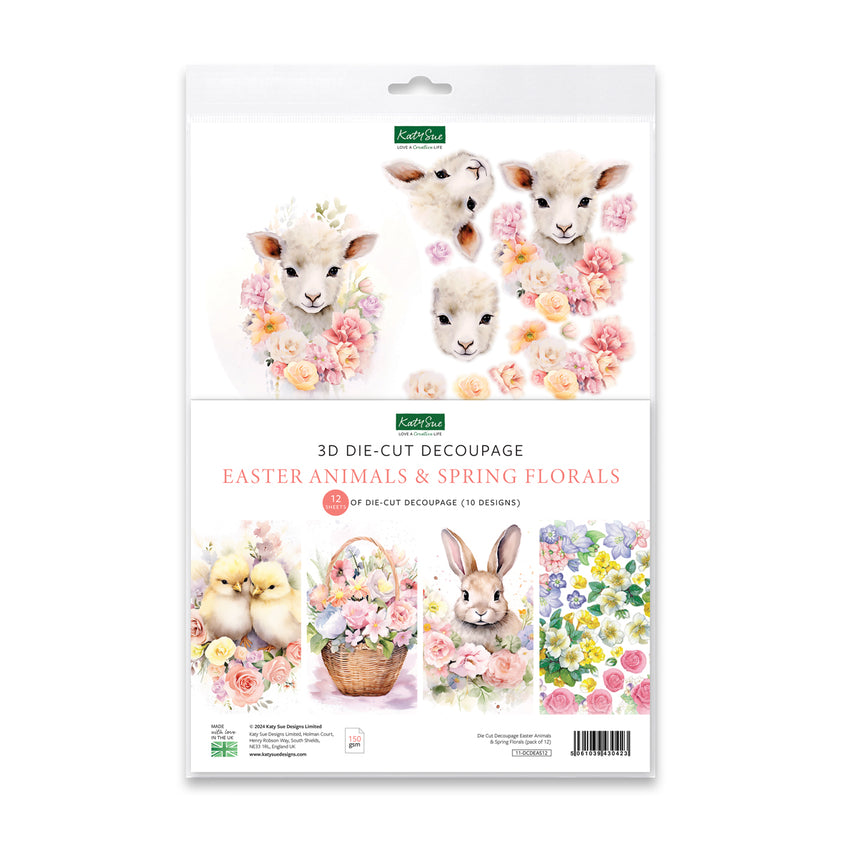 Katy Sue Designs Easter Animals and Spring Florals 3D Die Cut Decoupag ...