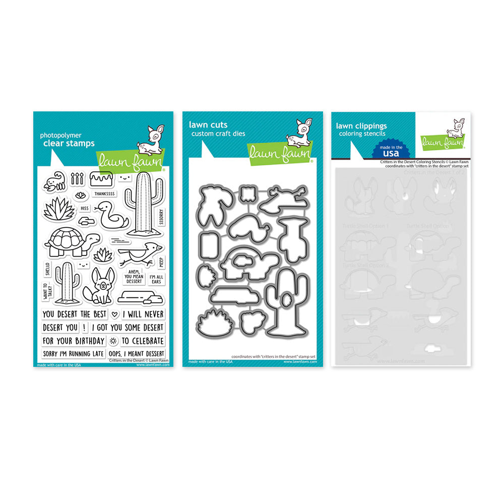 Lawn Fawn Critters in the Desert Clear Stamps Dies and Coloring Stenci ...