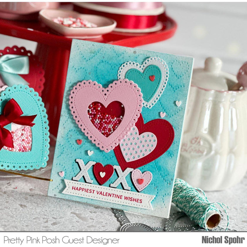 Pretty Pink Posh XOXO Heart Border Die – Simon Says Stamp