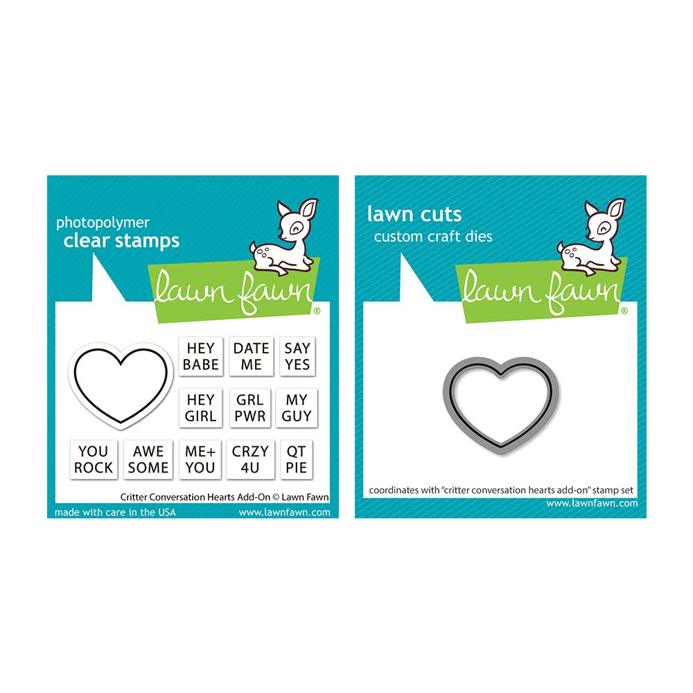 Lawn Fawn Critter Conversation Hearts Add-On Stamps and Dies – Simon ...