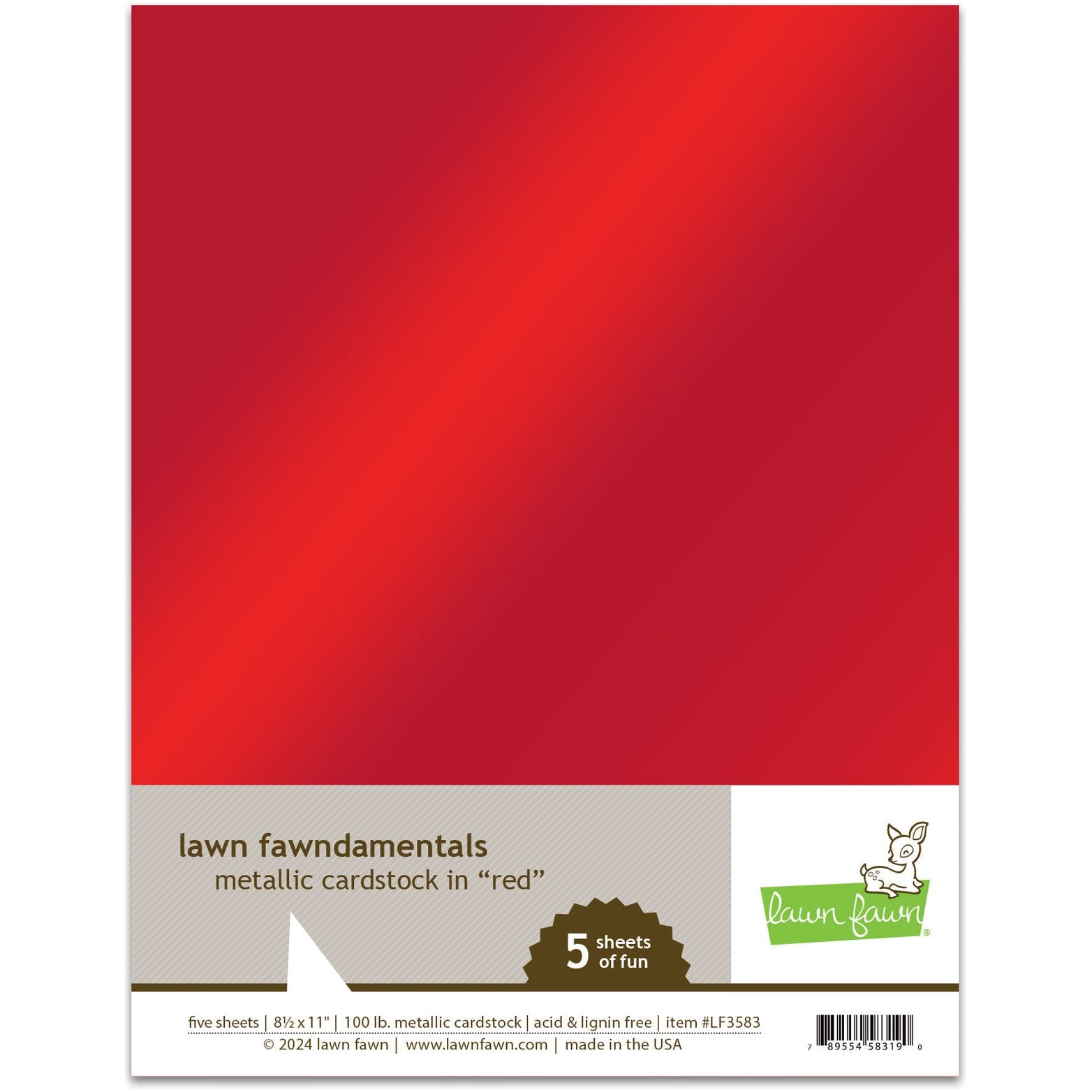 Lawn Fawn 5 Sheets Metallic Red 8.5x11 Inch Cardstock lf3583 – Simon ...