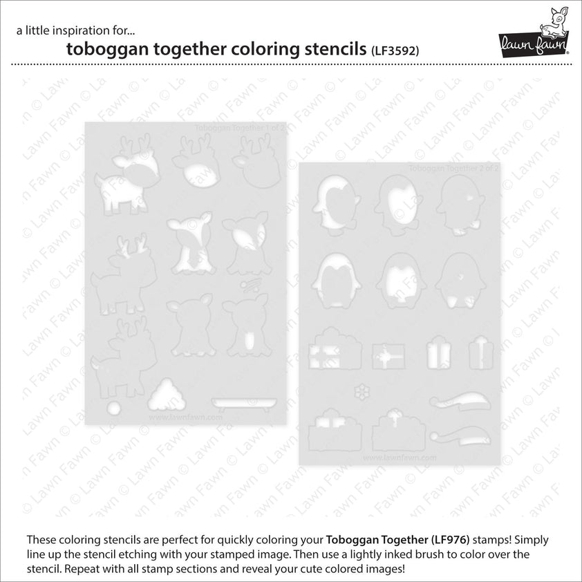 Lawn Fawn Toboggan Together Coloring Stencils lf3592 – Simon Says Stamp