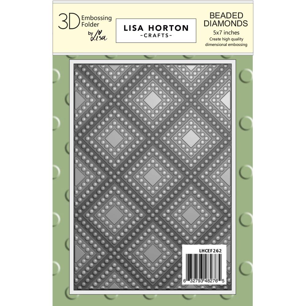 Lisa Horton Crafts Beaded Diamonds 3D Embossing Folder lhcef262 – Simon Says Stamp