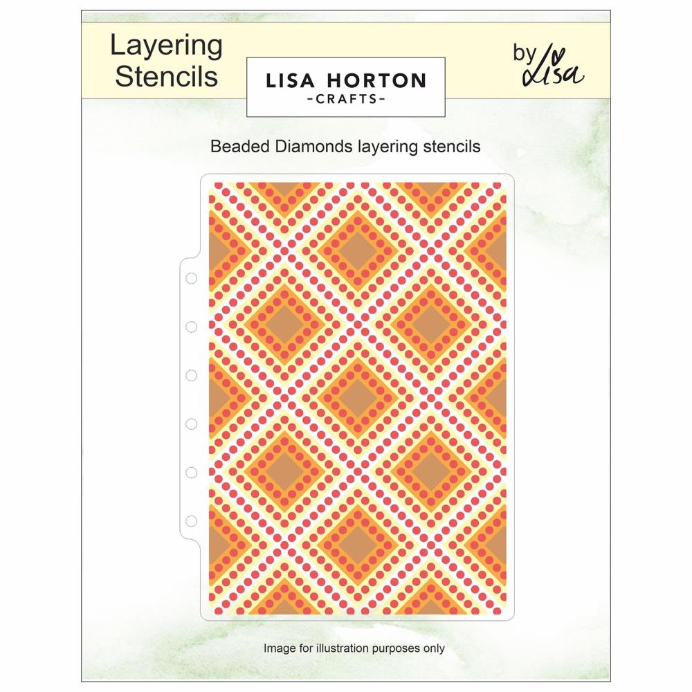 Lisa Horton Crafts Beaded Diamonds Stencil Set lhcas234 – Simon Says Stamp