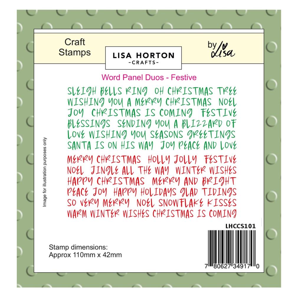 Lisa Horton Crafts Festive Word Panel Duos Clear Stamp Set lhccs101 ...