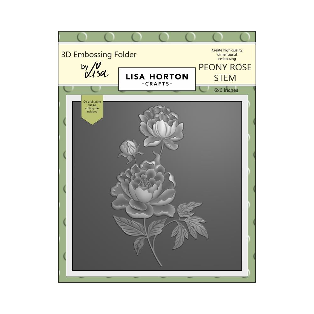Lisa Horton Crafts Peony Rose Stem Embossing Folder and Die Set lhcef0 ...