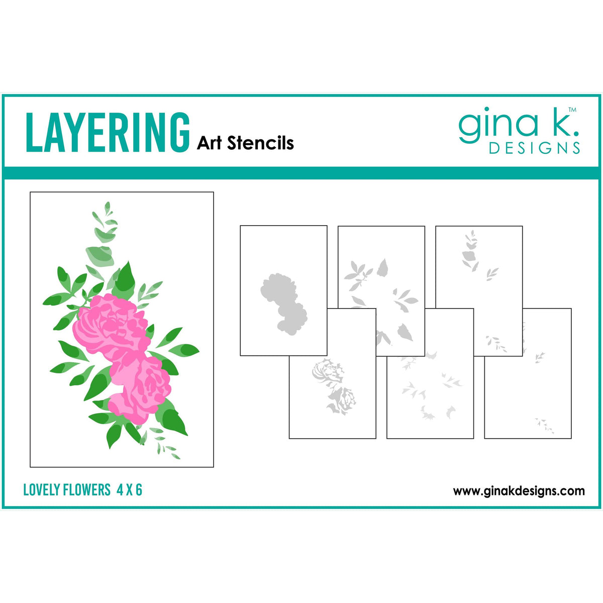 Gina K Designs Lovely Flowers Layered Stencils gkdst63 – Simon Says Stamp