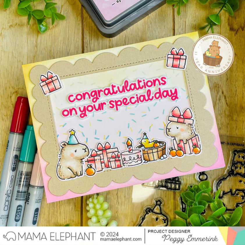 Mama Elephant Capybara Party Clear Stamps – Simon Says Stamp