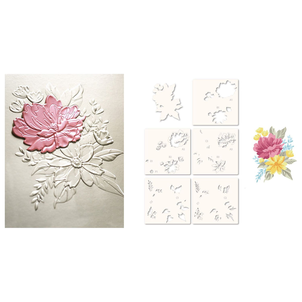 Memory Box Breezy Bouquet Folder, Die and Stencil Bundle – Simon Says Stamp