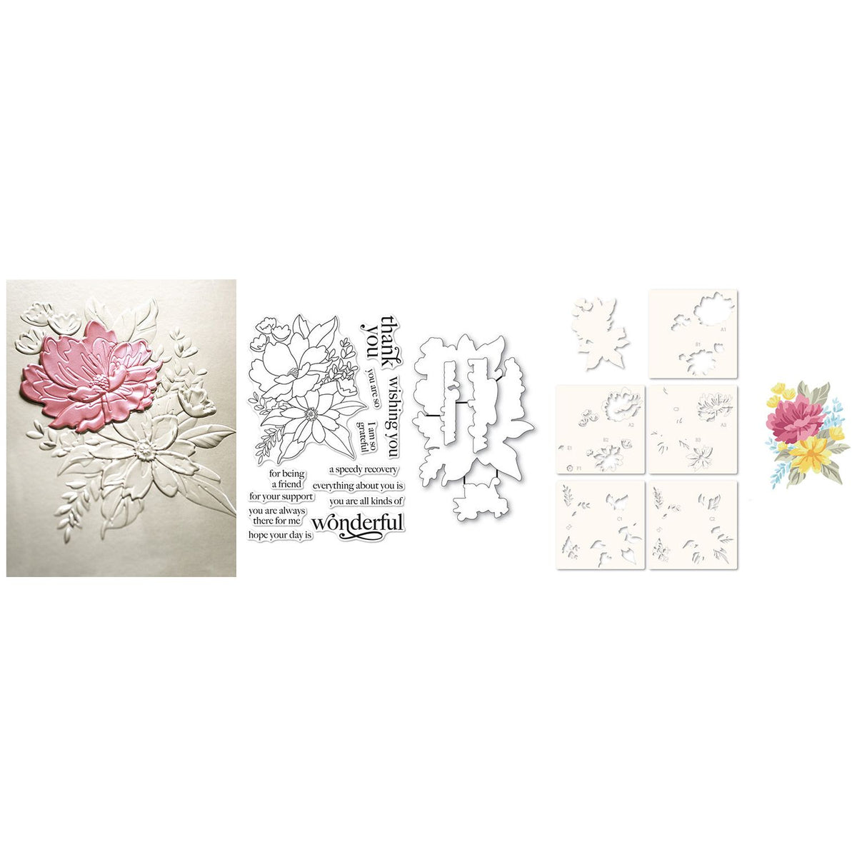 Memory Box Breezy Bouquet, Folder, Stencils, Dies and Stamps Bundle ...