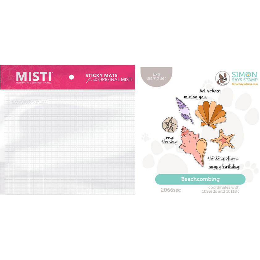 Misti Sticky Mats Grid and Simon Says Stamp Beachcombing Stamps Bundle