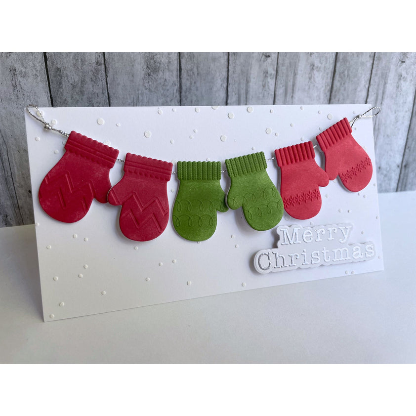 Simon Says Stamp Embossing Folder And Dies Mitten Garland sfd357 Seaso