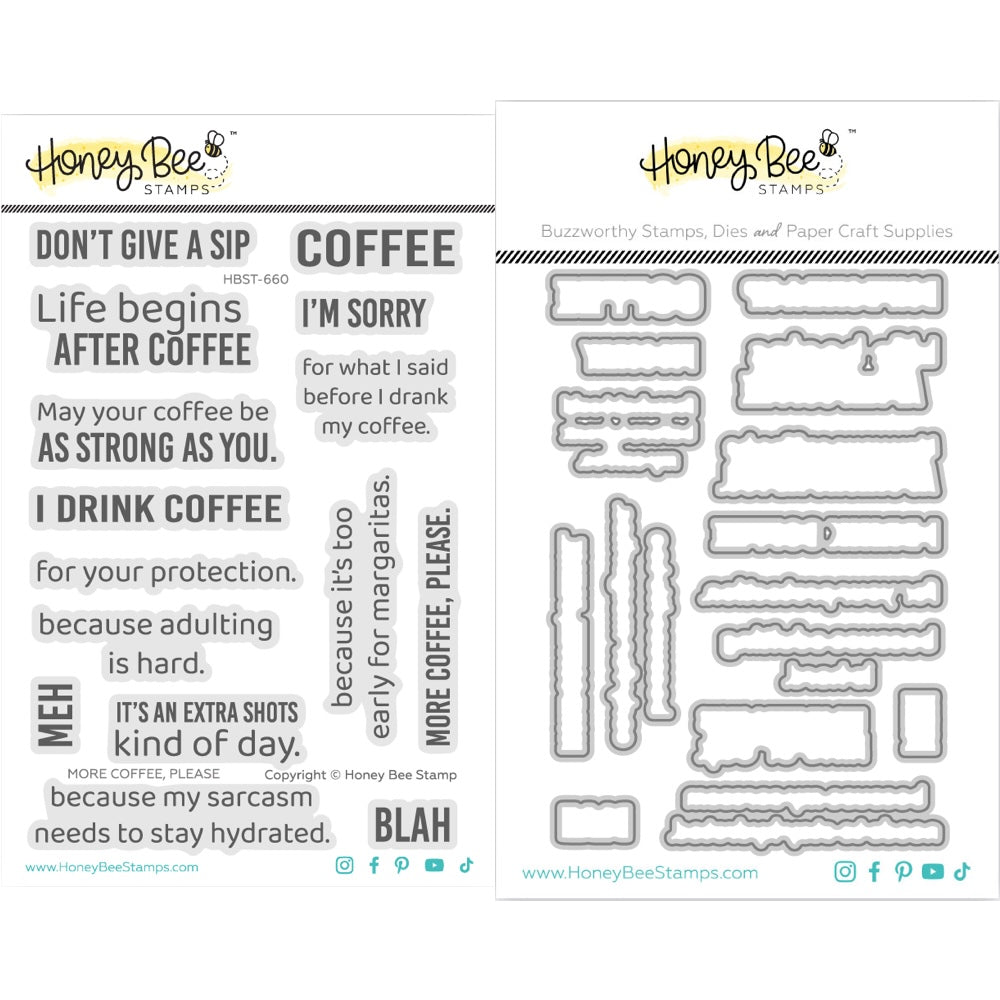 Honey Bee More Coffee Please Clear Stamps And Dies Bundle – Simon Says ...