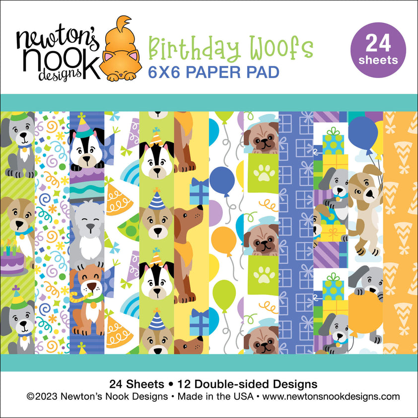 Newton's Nook Designs Birthday Woofs 6x6 inch Paper Pad nn2307p02 ...