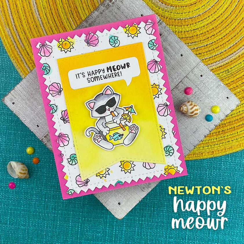 Newton's Nook Designs Newton’s Happy Meowr Clear Stamp and Die Set ...