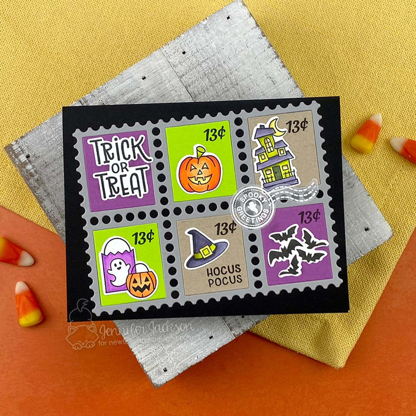 Newton's Nook Designs Halloween Postage Sampler Clear Stamps nn2509s05 ...