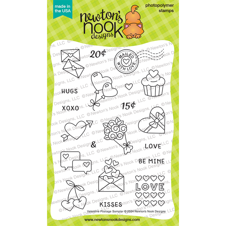 Newton's Nook Designs Valentine Postage Sampler Clear Stamps nn2412s03 ...