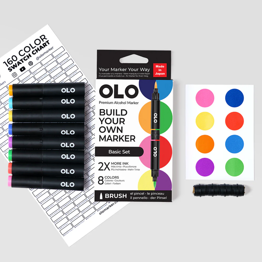 OLO Basic Brush 8 Piece Marker Set – Simon Says Stamp