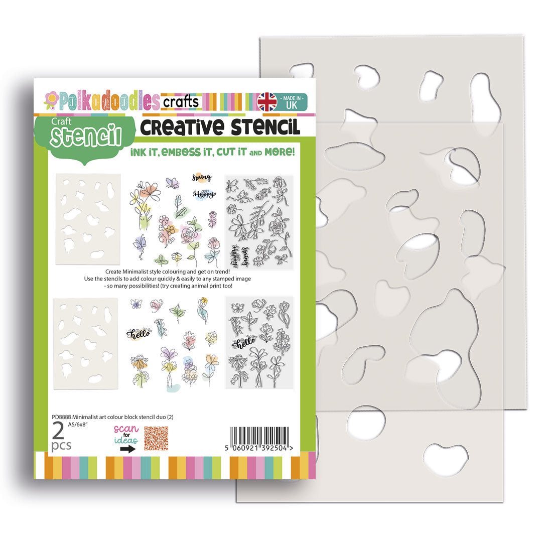 Polkadoodles Minimalist Art Color Bloc Duo Stencils pd8888 – Simon Says ...