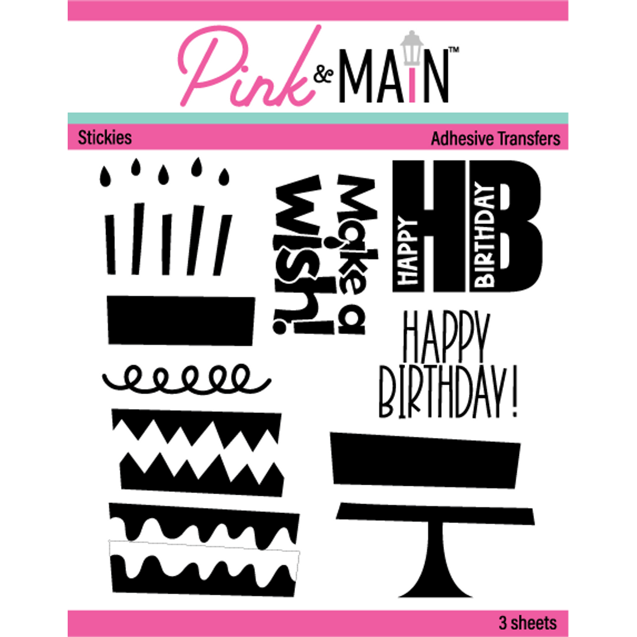 Pink and Main Build a Cake Stickies Adhesive Transfers pmf198* – Simon ...