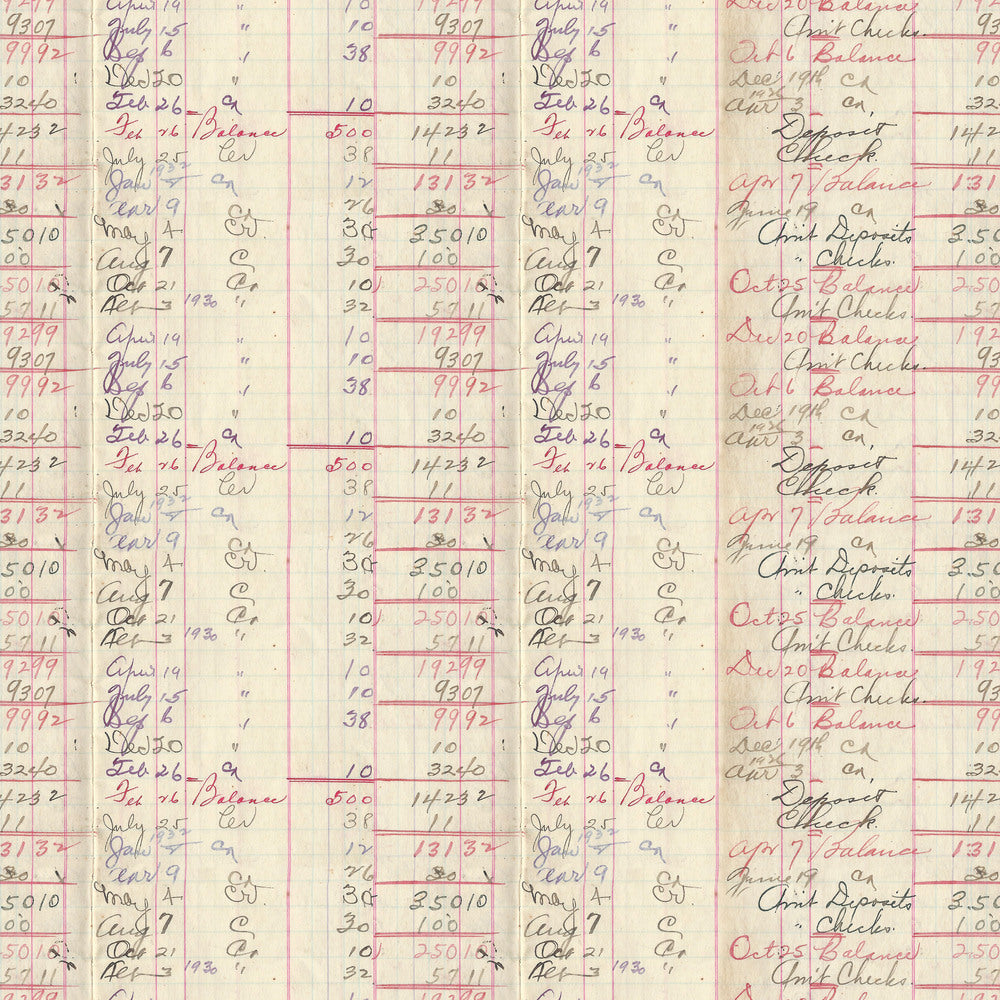 Tim Holtz Fabric By The Yard Red Ledger pwth225 Eclectic Elements Pale ...