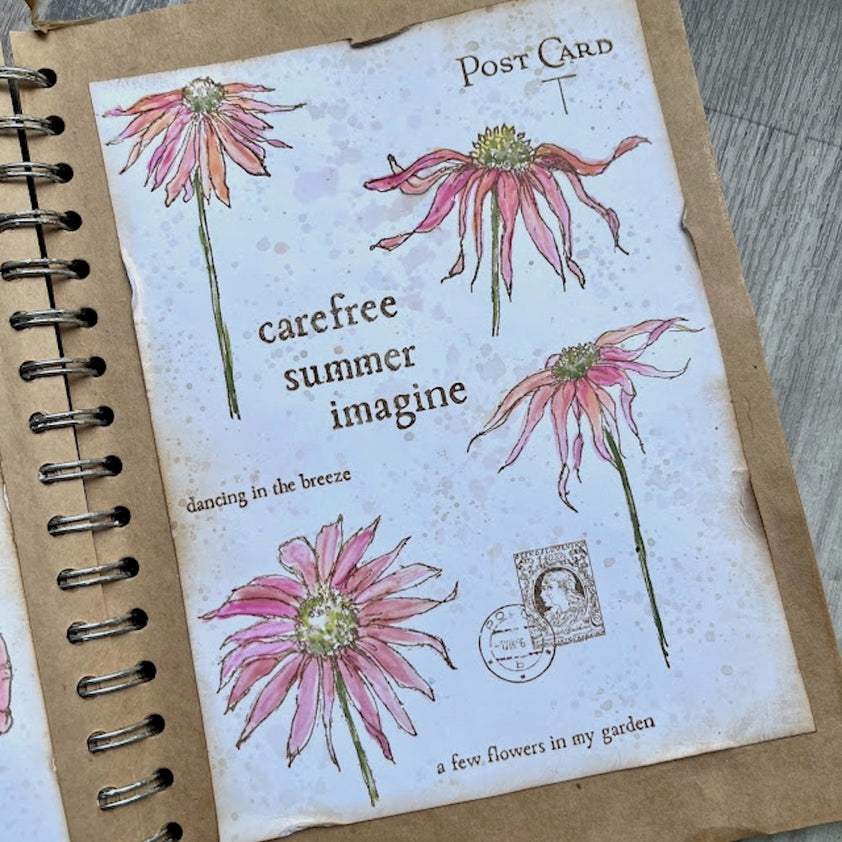 Paper Artsy Alison Bomber Coneflowers Edition Cling Stamps eab49 ...
