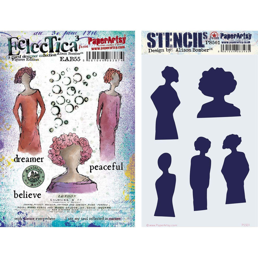 Paper Artsy Alison Bomber Figures Edition Stamp and Stencil Bundle ...