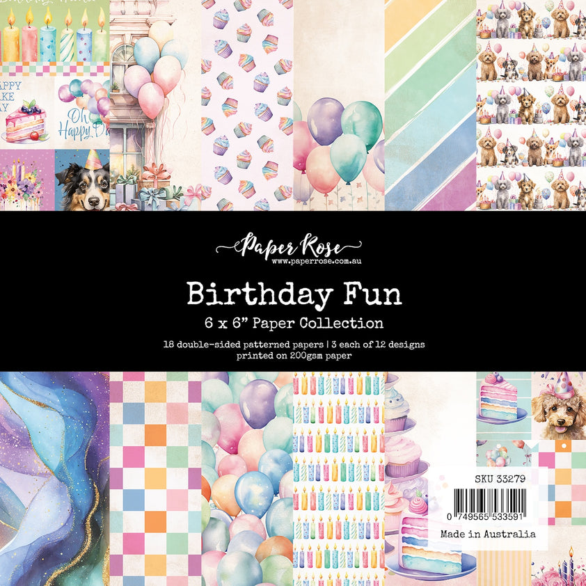 Paper Rose Birthday Fun 6x6 Paper Pack 33279 – Simon Says Stamp