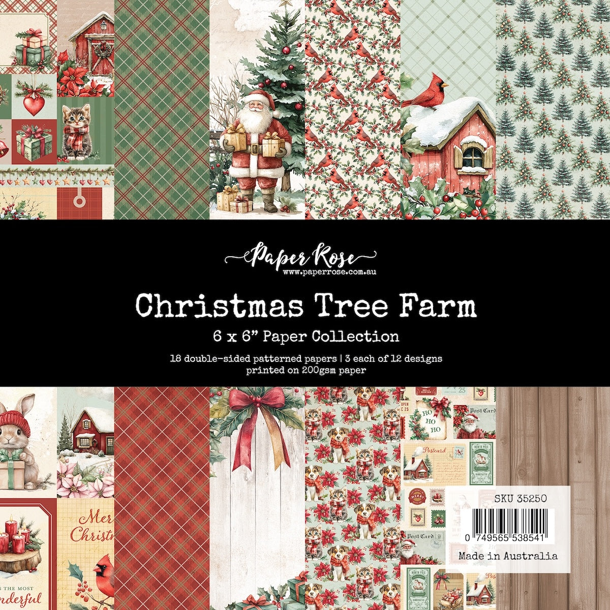 Paper Rose Christmas Tree Farm 6x6 Paper Pack 35250 – Simon Says Stamp
