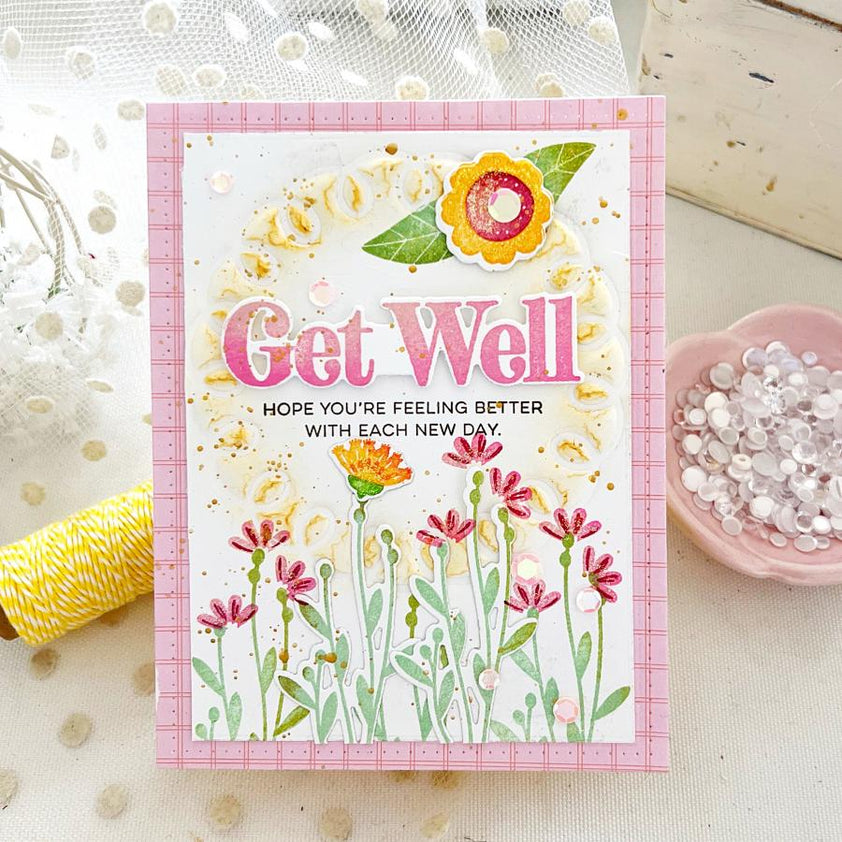 Papertrey Ink This is Big Sentiments Get Well Clear Stamp and Die Set ...