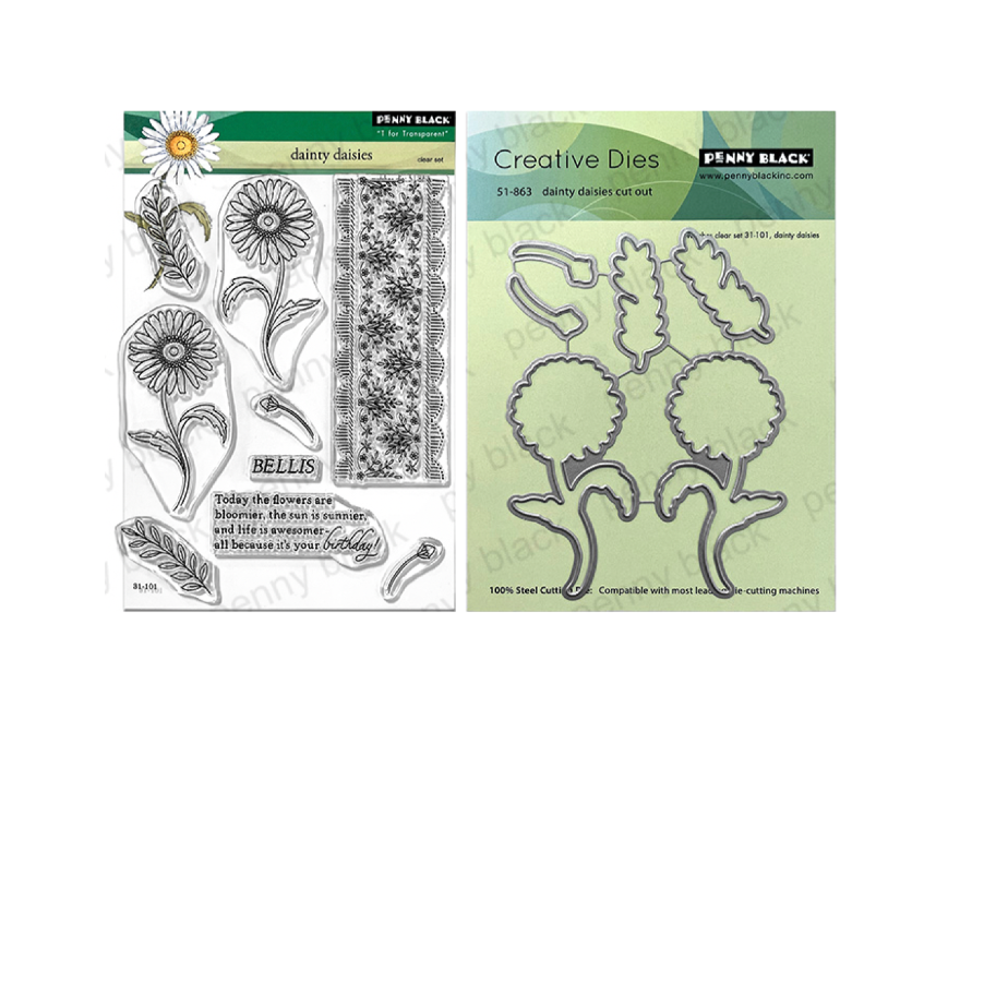 Penny Black Dainty Daisies Clear Stamp and Cut Out Die Set – Simon Says ...