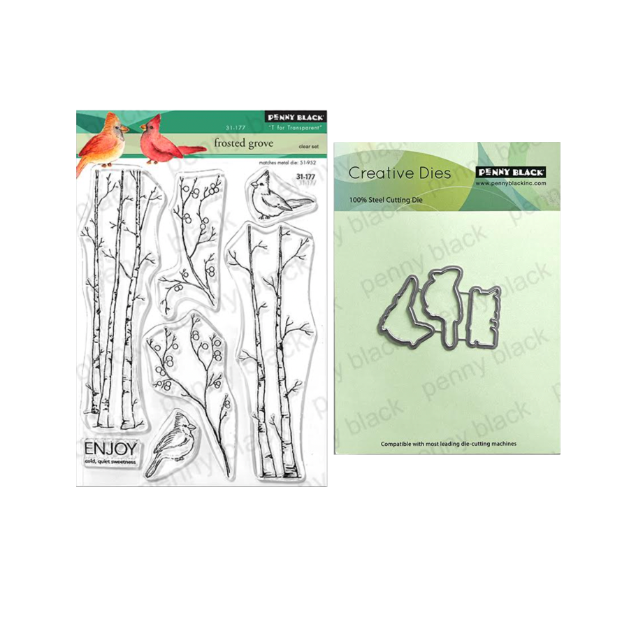 Penny Black Frosted Grove Clear Stamp and Cut Out Die Set – Simon Says ...