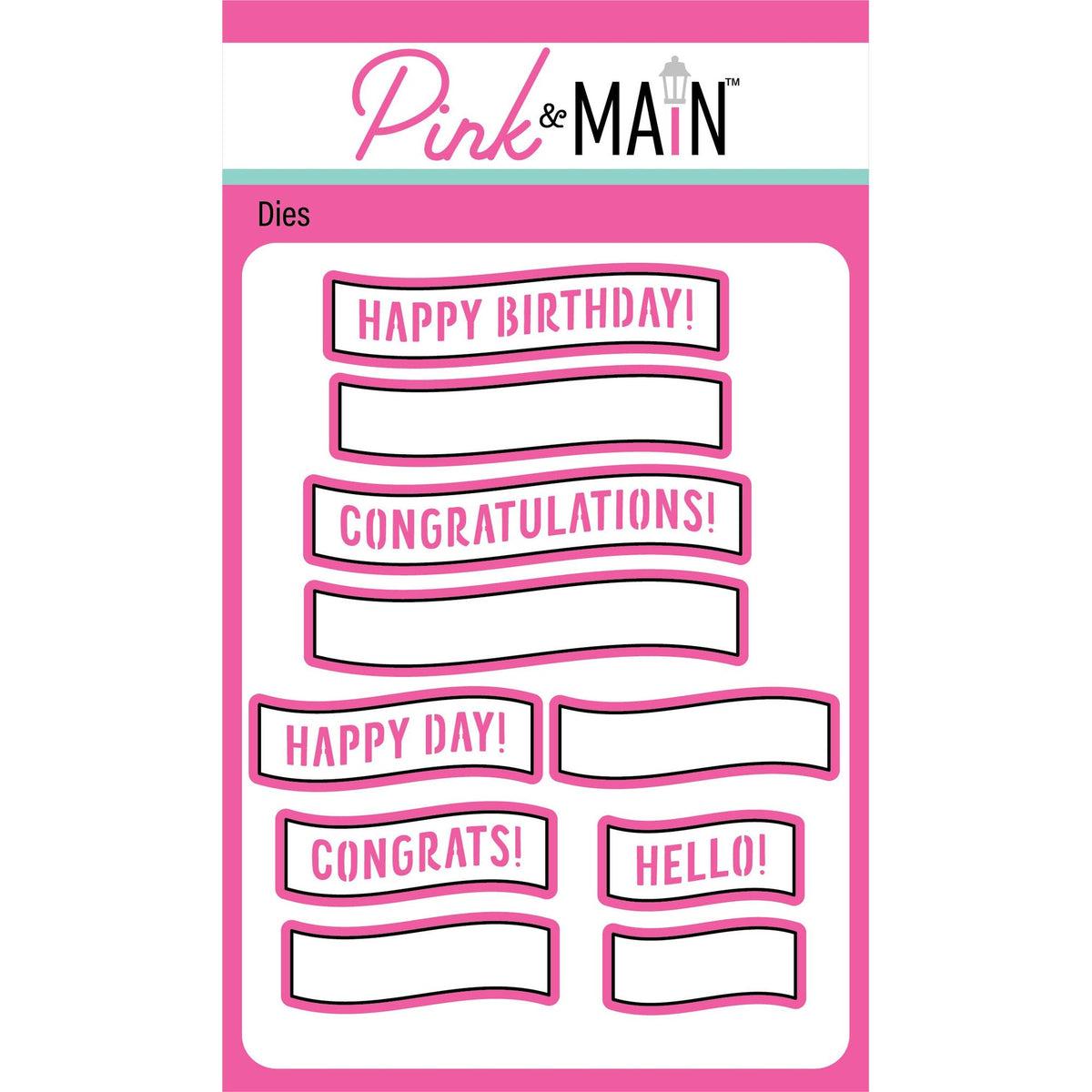 Pink and Main Fun Sentiment Banners Set 3 Dies pnm729* – Simon Says Stamp