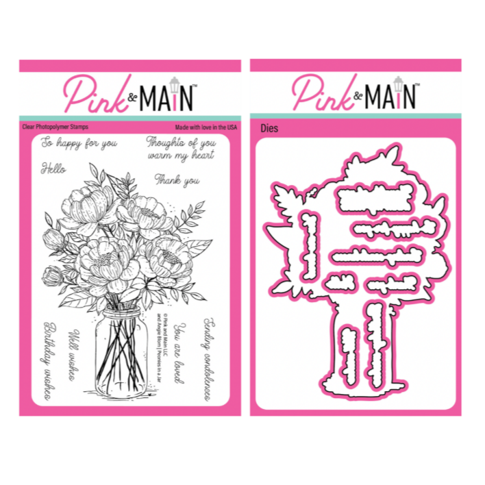 Pink and Main Jar Of Peonies Clear Stamp and Die Set – Simon Says Stamp