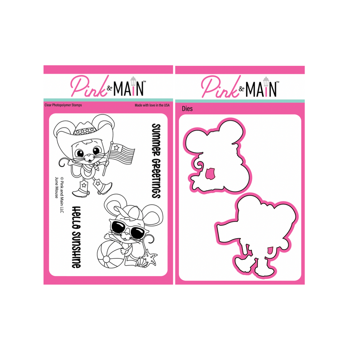 Pink and Main June Mouse Clear Stamp and Die Set – Simon Says Stamp