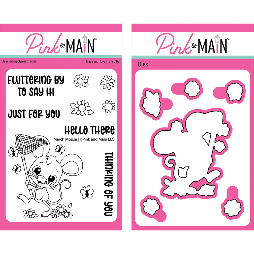 Pink and Main March Mouse Clear Stamp and Die Set – Simon Says Stamp