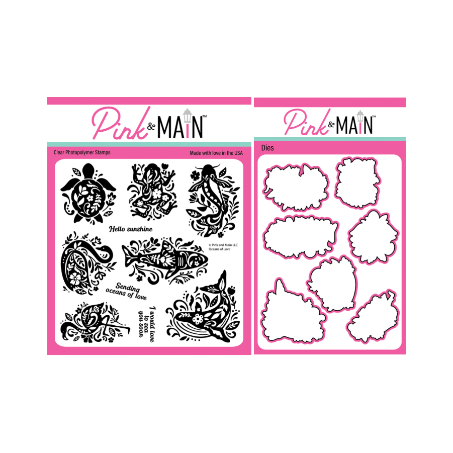 Pink and Main Oceans Of Love Clear Stamp and Die Set – Simon Says Stamp