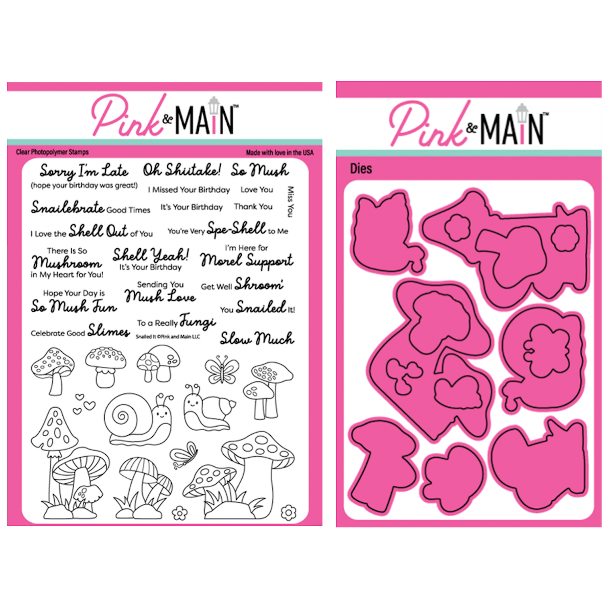 Pink and Main Snailed It Clear Stamp and Die Set* – Simon Says Stamp