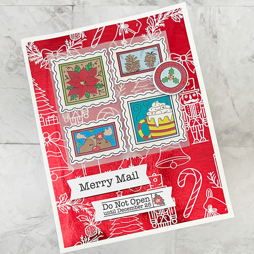 Pink and Main Winter Postage Clear Stamp and Postage Stamp Die Set ...