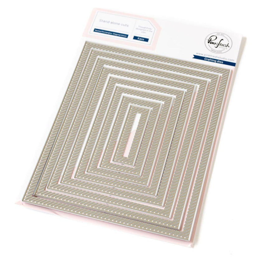 Pinkfresh Studio Nested Rectangles Diagonal Stitch Dies pf169es – Simon ...