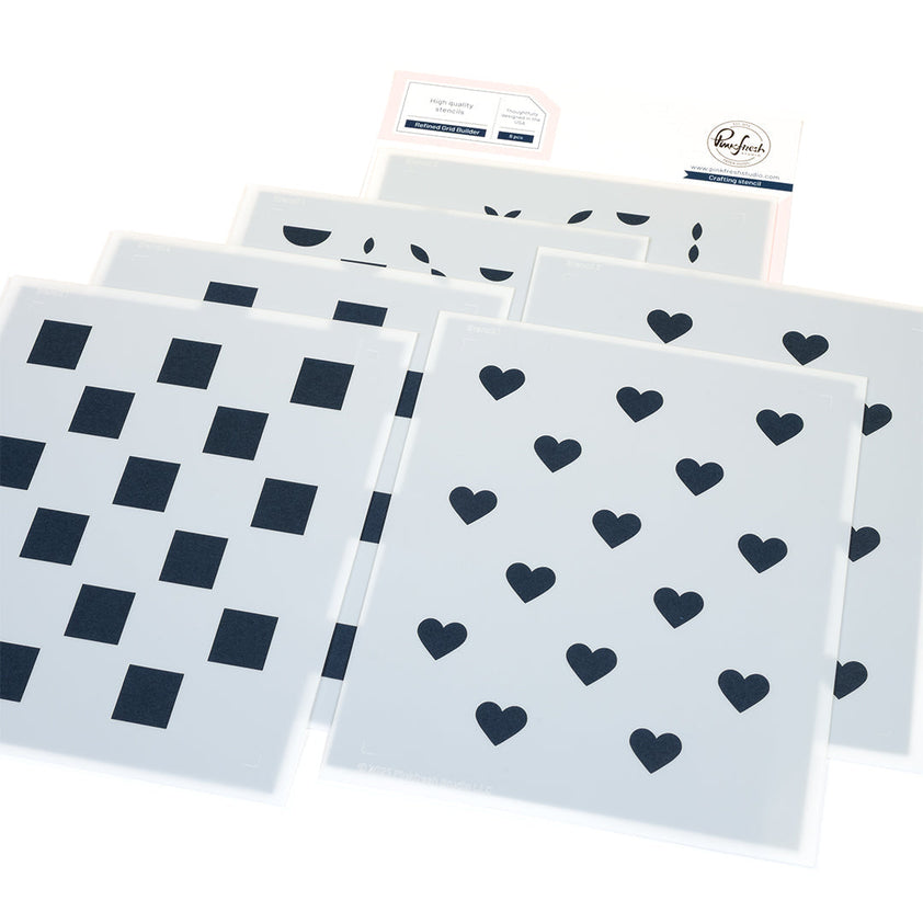 Pinkfresh Studio Refined Grid Builder Stencils 309325 – Simon Says Stamp