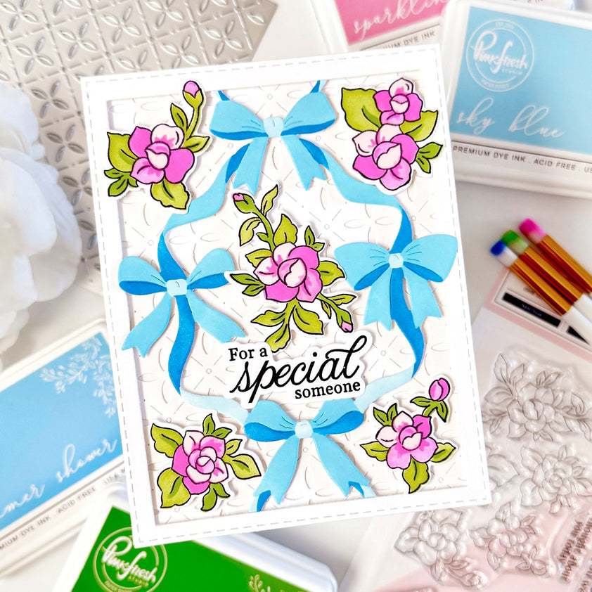 Pinkfresh Studio Ribbon Splendor Die And Stencils Bundle – Simon Says Stamp