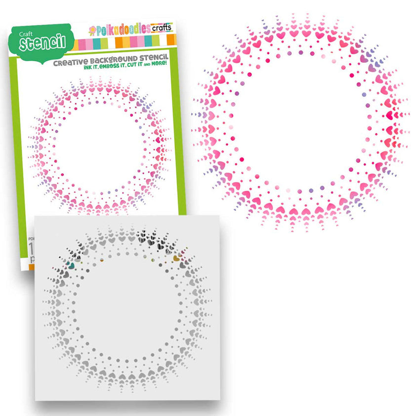 Polkadoodles Circle Hearts 6x6 Stencil pd8864* – Simon Says Stamp
