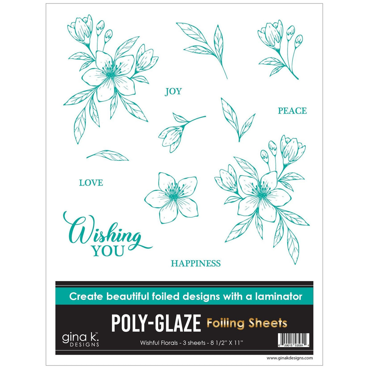 Gina K Designs Wishful Florals Poly-Glaze Foiling Sheets pgfwf – Simon ...